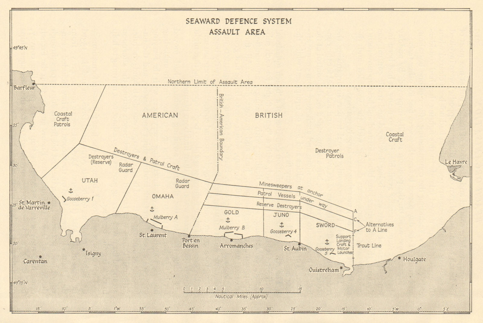 D-Day June 1944 Seaward Defences Normandy landings assault area 1962 ...