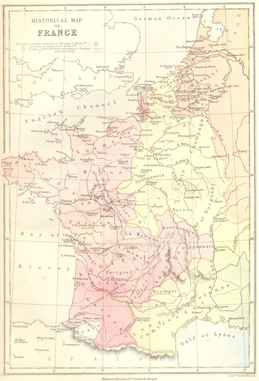 FRANCE. Historical Map of 1870 old antique vintage plan chart – Antiquemapsandprints.com
