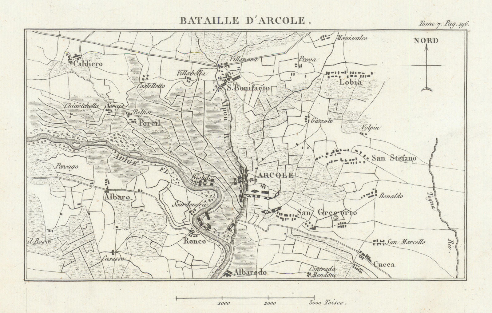 Battle of Arcole 1796. War of the First Coalition. Italy 1818 old ...