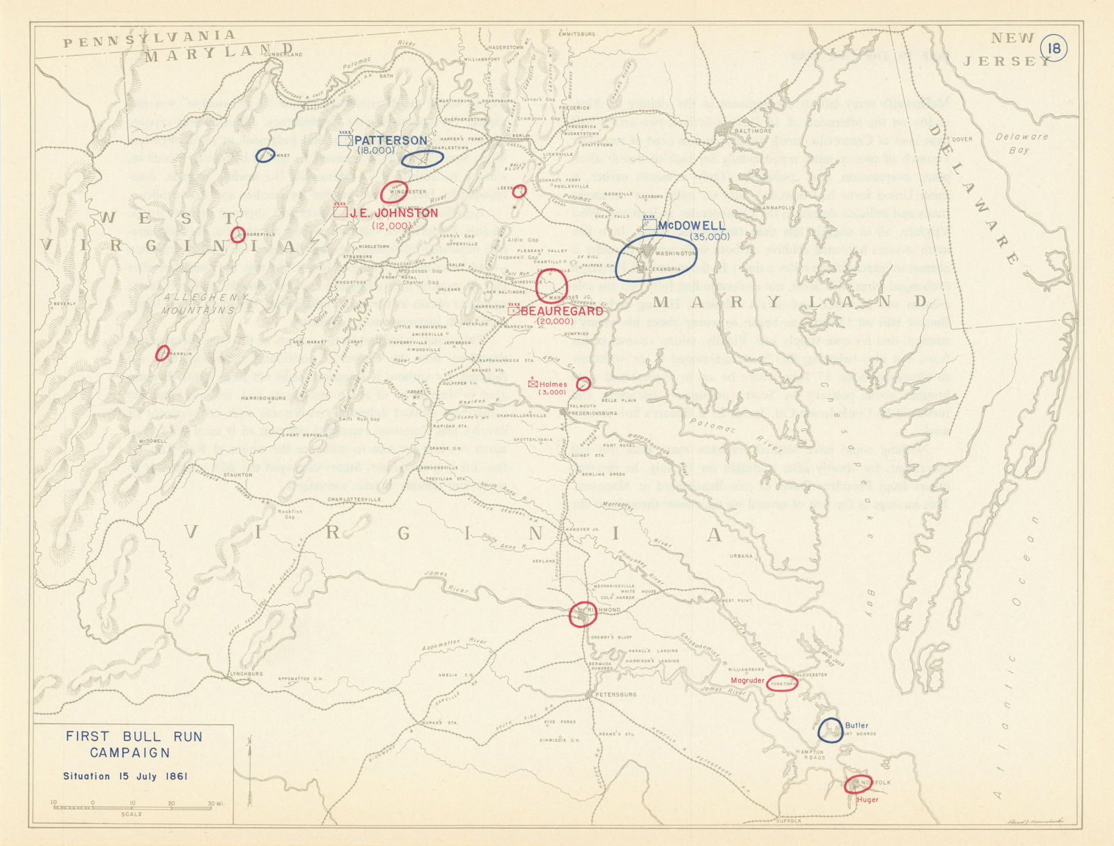American Civil War. First Battle of Bull Run. 15 July 1861. Virginia ...