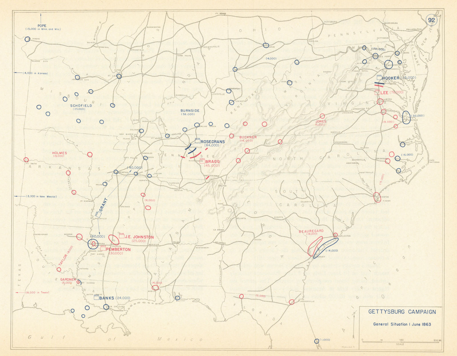 American Civil War. Gettysburg Campaign. 1 June 1863 General Situation ...