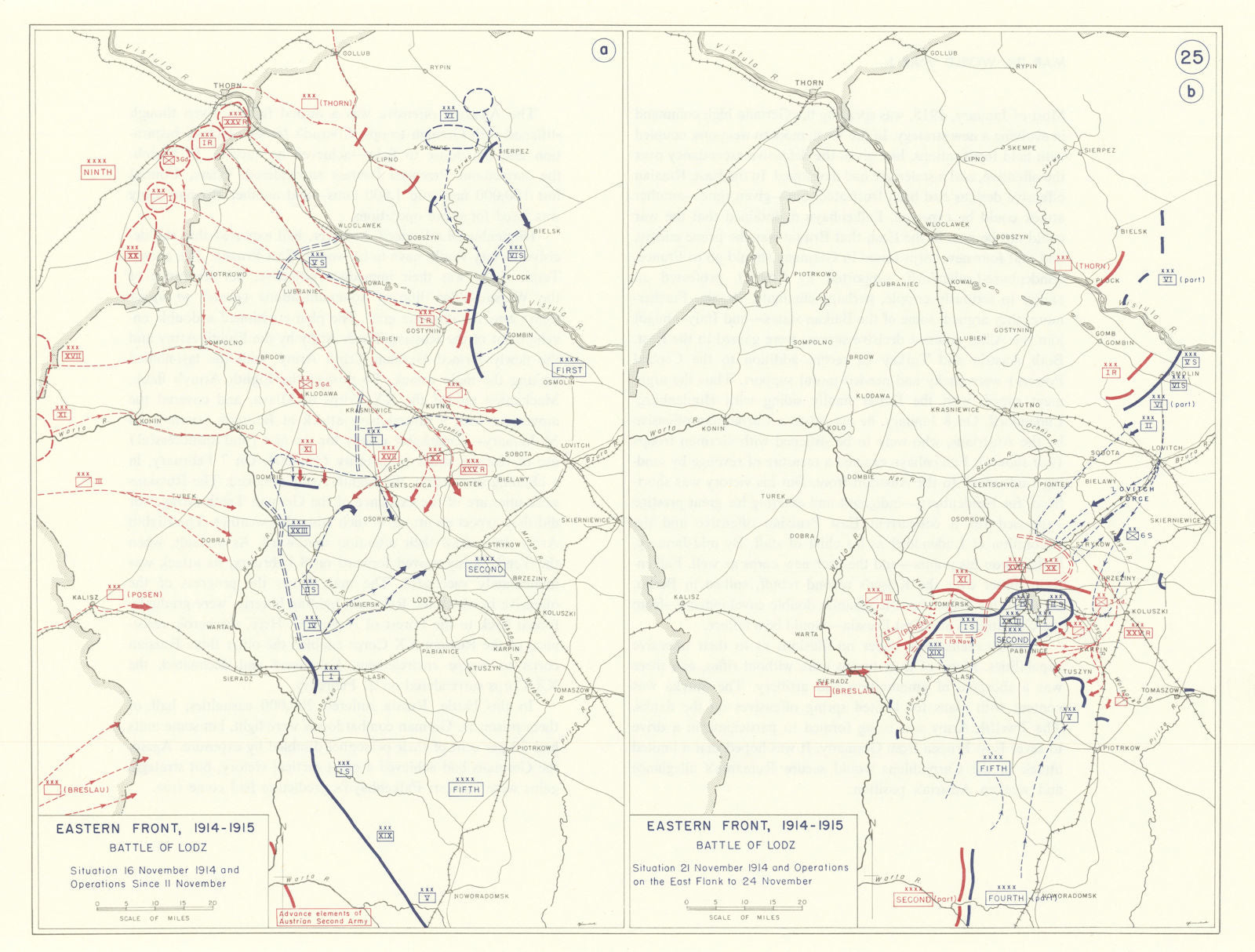 World War 1. Eastern Front 11-24 November 1914. Battle of Lodz 1959 old ...