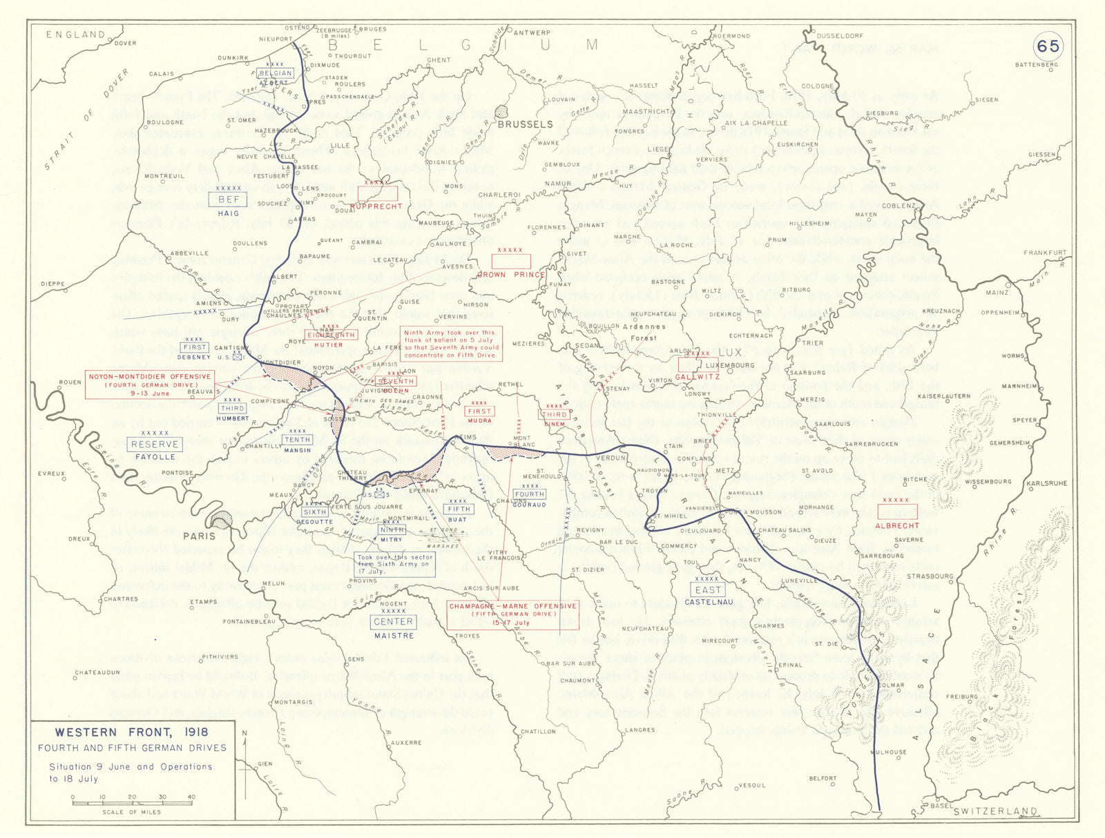 World War 1. Western Front June-July 1918. German Spring offensives ...