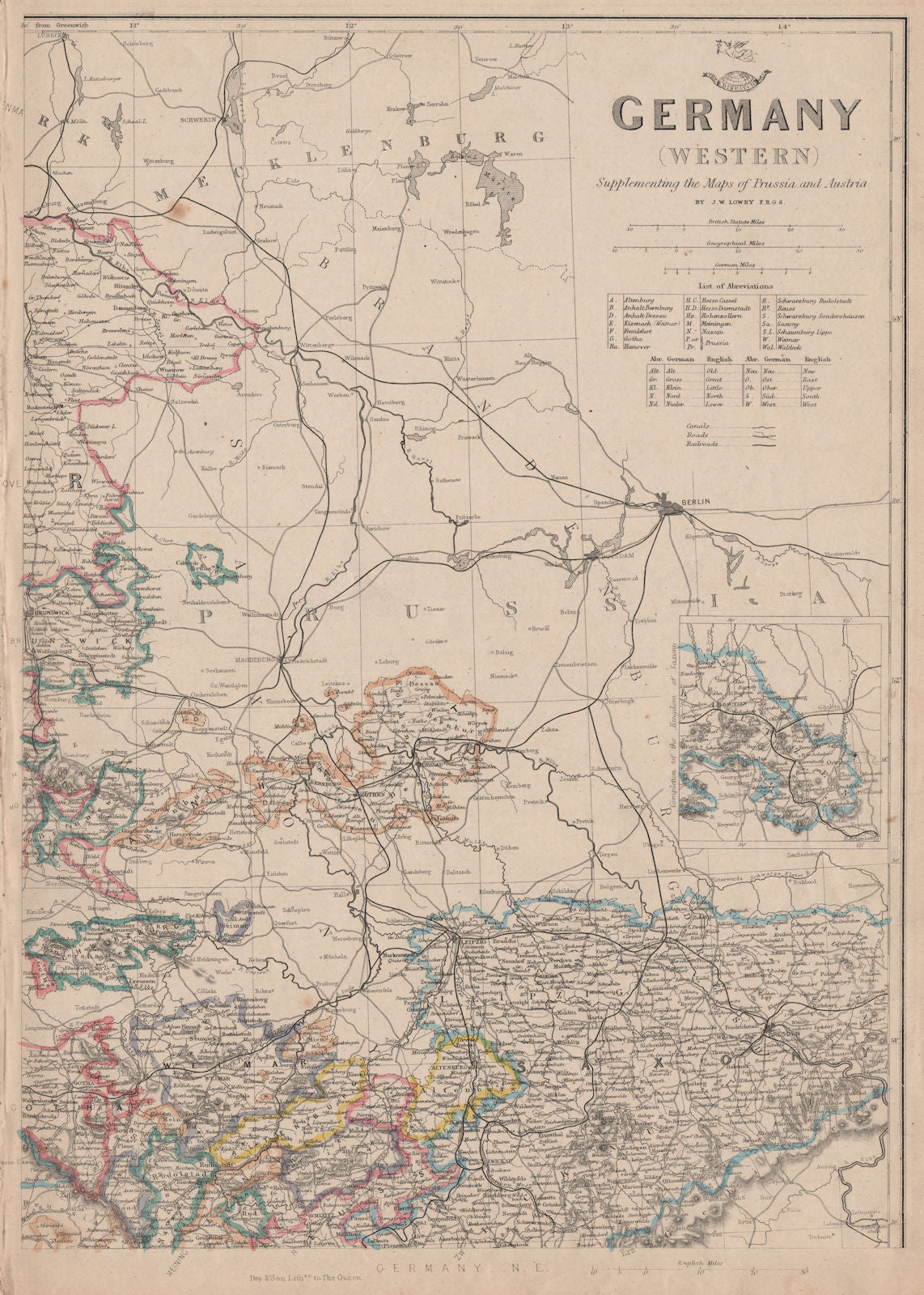 GERMANY NORTH EAST. Saxony Weimar Altenburg Anhalt. JW LOWRY. Dispatch ...