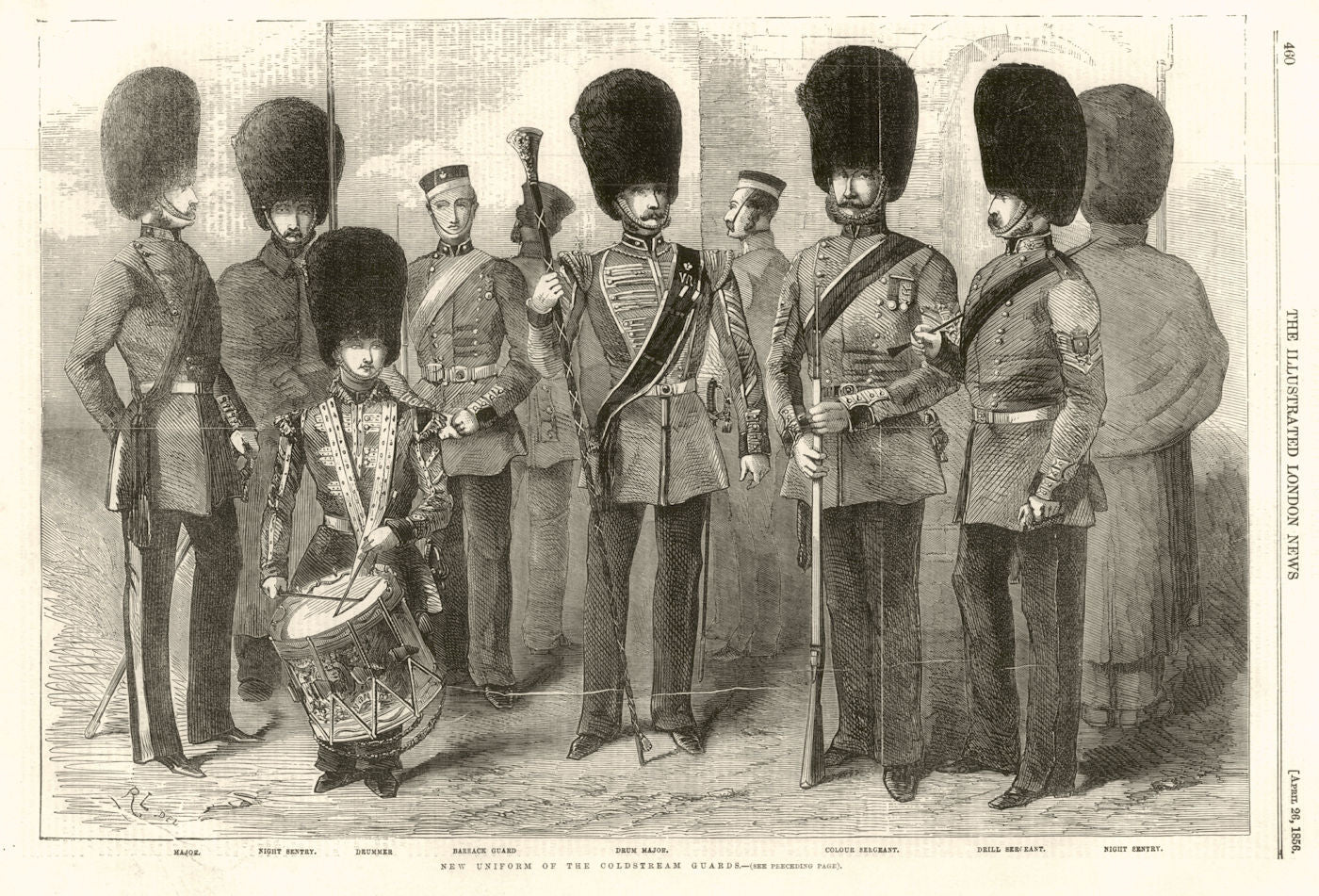 Coldstream Guards uniforms Major Guard Colour Sergeant Drill. British ...
