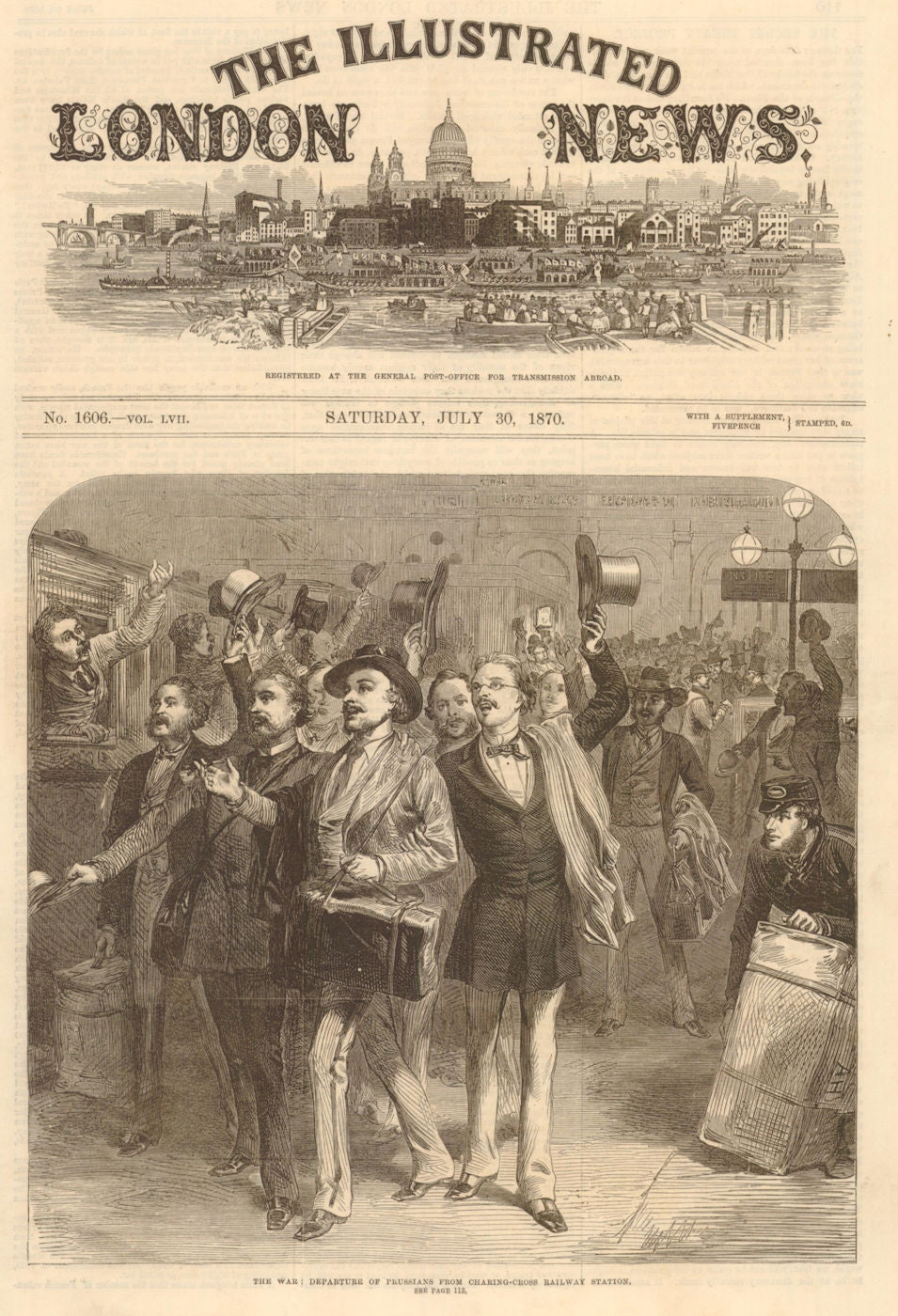 Franco-Prussian War: Prussians leaving Charing-Cross railway station ...