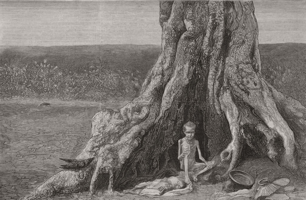 INDIA. Great Famine 1876-78. Forsaken 1877 old antique vintage print ...