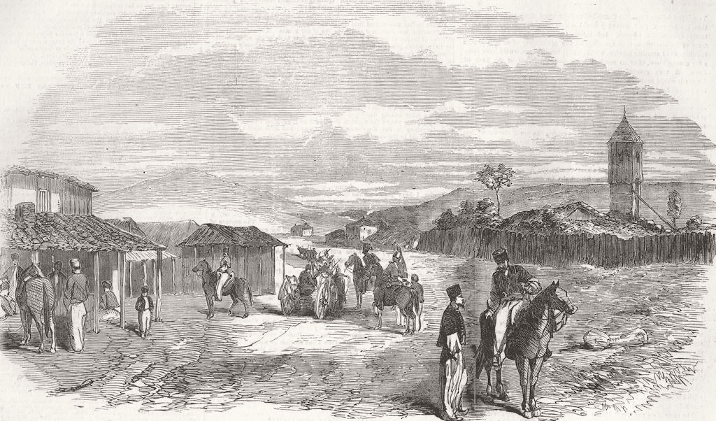 UKRAINE. The Village of Baidar 1855 old antique vintage print picture ...