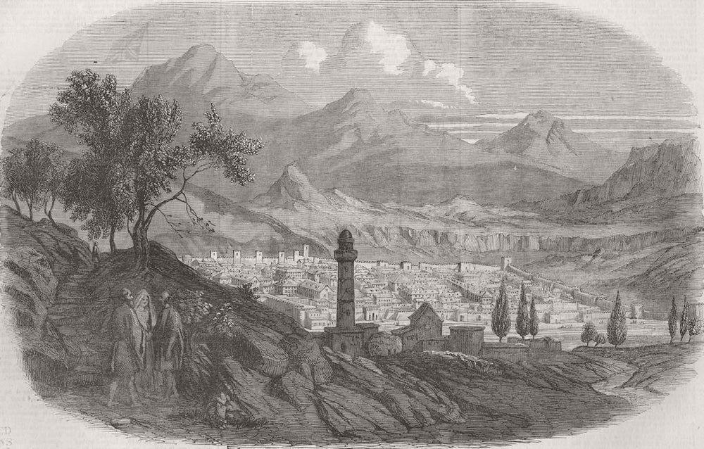 TURKEY. The City of Kars, in Asiatic Turkey 1854 old antique print ...