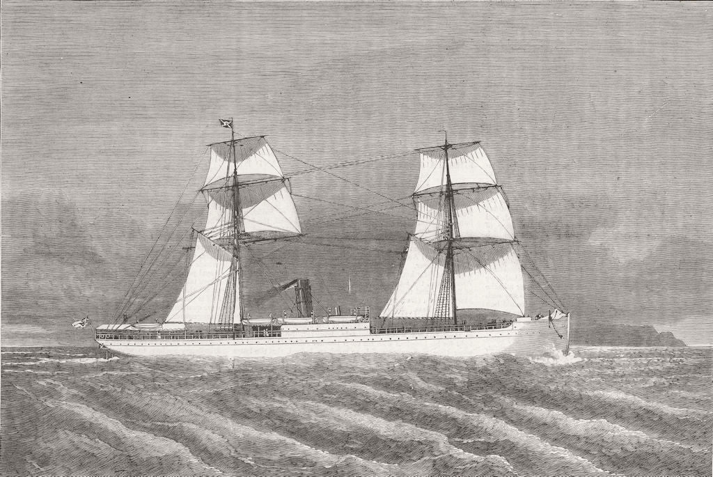 SCOTLAND. Royal Mail steamship Dunrobin Castle 1878 old antique print ...