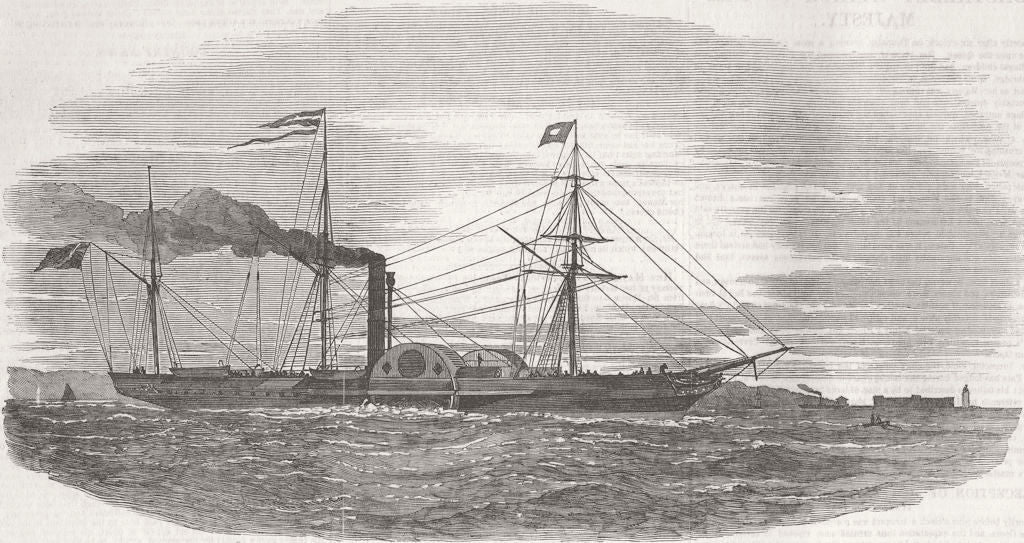 BOATS. The Orion steamer 1850 old antique vintage print picture ...