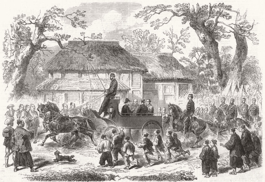 JAPAN.Sketches of Japan.Driving the Gorogio on the Tokaido Road ...