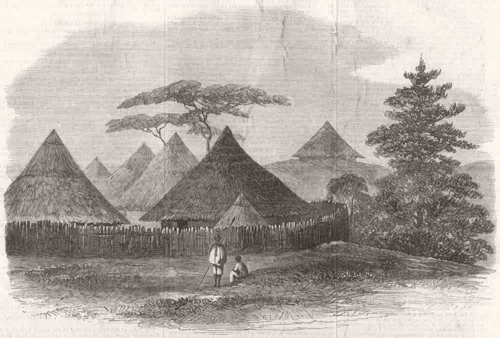 ETHIOPIA. House at Magdala consul Cameron & rev Dr Stern imprisoned ...