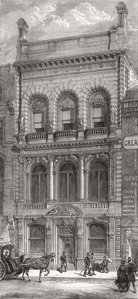 LONDON. The New building of the Art-union of London 1880 old antique ...