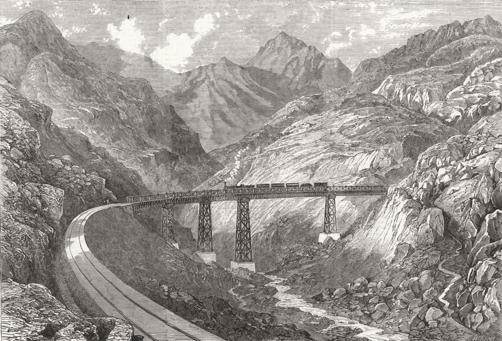 CHILE. The Maquis Viaduct 1864 old antique vintage print picture ...