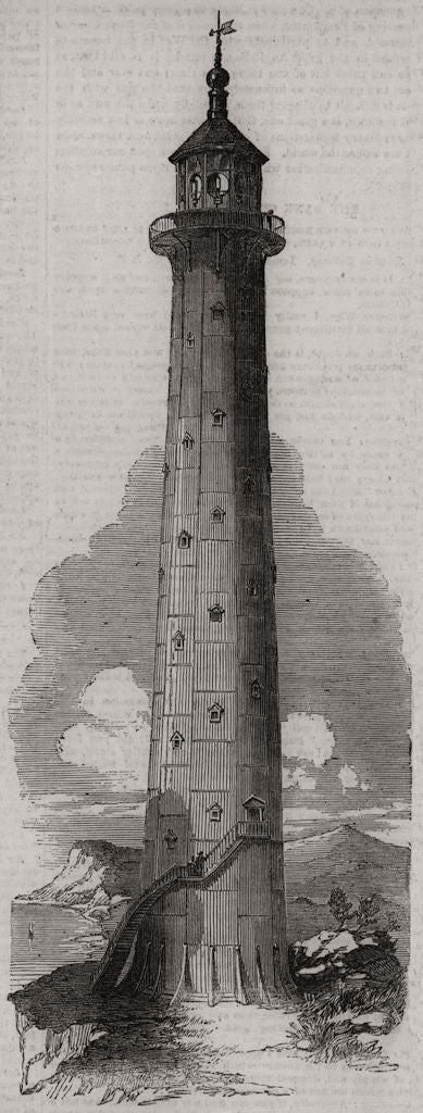 Cast-iron lighthouse constructed for the Great Isaac Cay. Bahamas 1855 ...