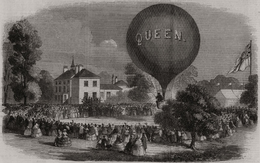 Rural and Musical Fete at Basford Park. Staffordshire 1859 old antique ...