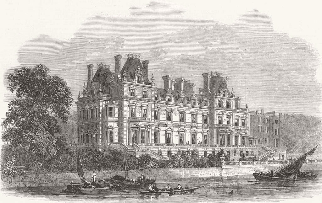 LONDON. Montagu-House, Whitehall(Duke of Buccleuch) 1864 old antique ...