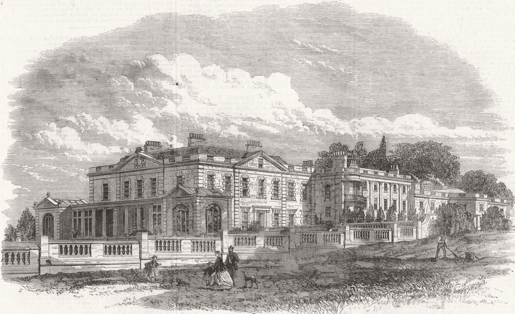 NORFOLK. Gunton Hall(Lord Suffield), Royal visit 1865 old antique print ...