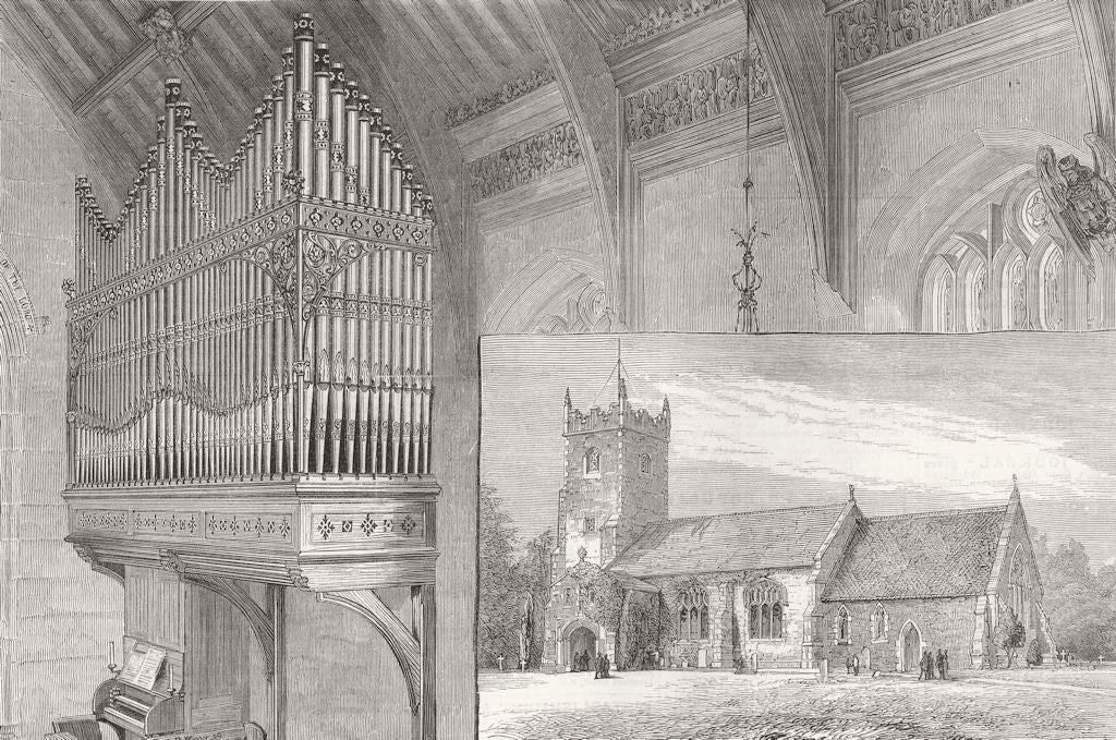 NORFOLK. Church of St Mary Magdalene, Sandringham 1880 old antique ...