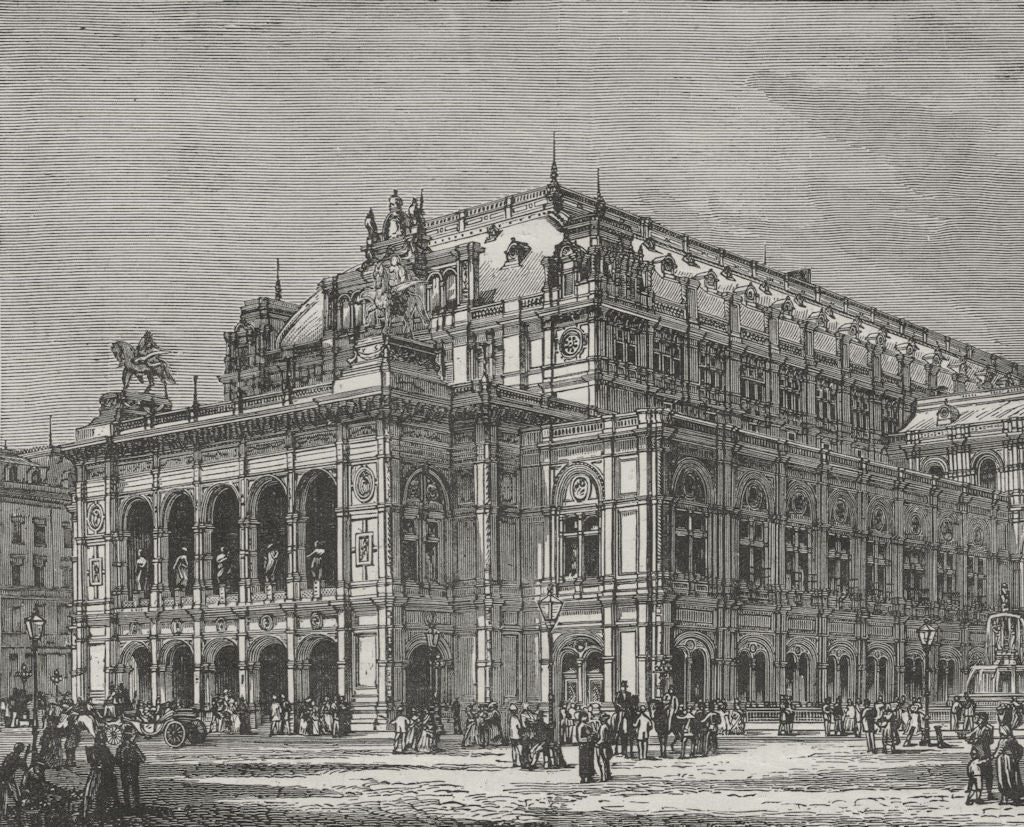 VIENNA. The Opera House 1882 old antique vintage print picture ...