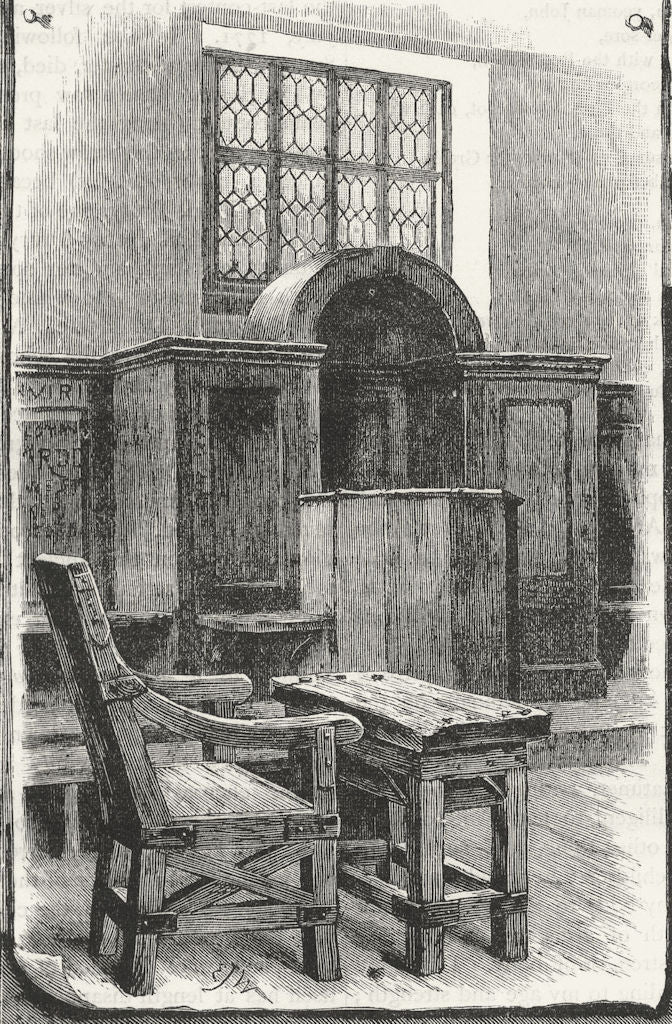 HARROW SCHOOL. The fourth form room 1888 old antique vintage print ...