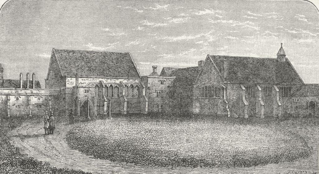 CROYDON . Old Croydon Palace, 1769 (From an old print) 1888 antique ...