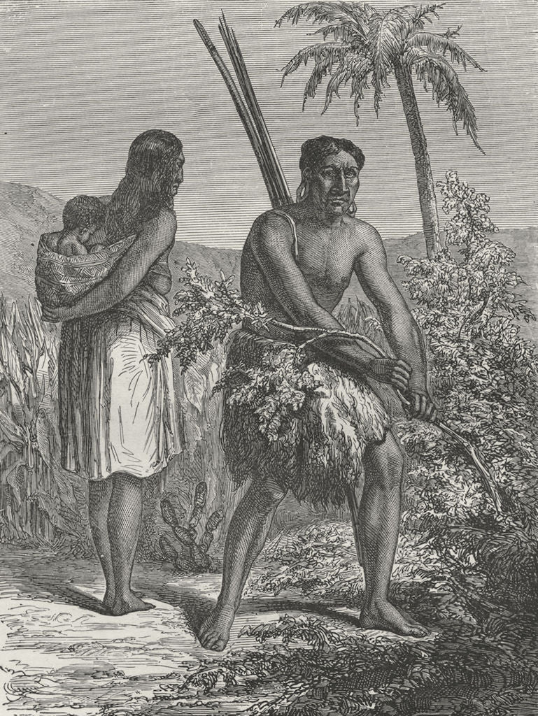 PARAGUAY. Indians of Gran Chaco 1880 old antique vintage print picture ...