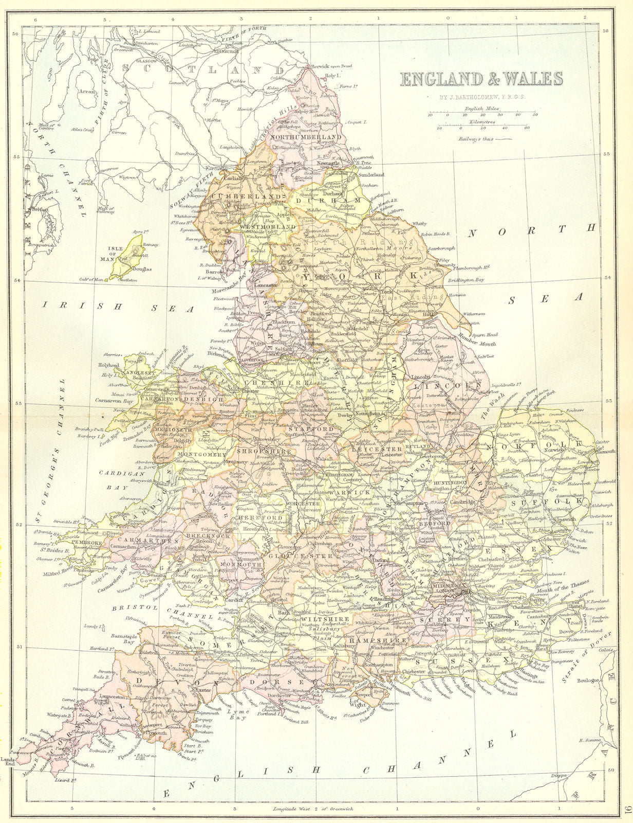 ENGLAND. England Wales. Collins 1876 old antique vintage map plan chart ...