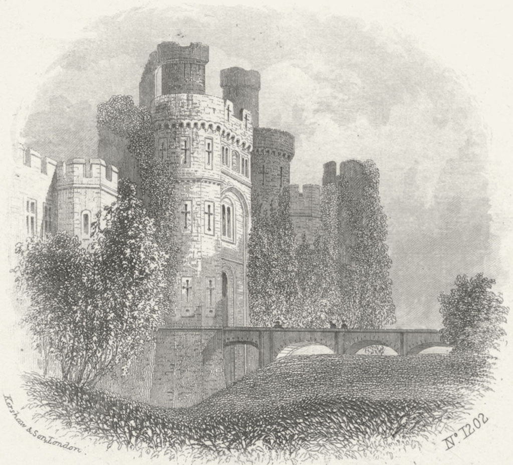 SUSSEX. Hurstmonceaux Castle, Roger de Fiennes 1860 old antique print ...