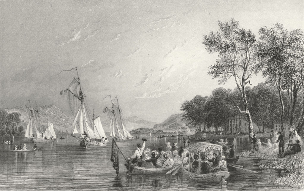 WINDERMERE. Ferry House, Regatta. lake. Westmorland 1832 old antique ...