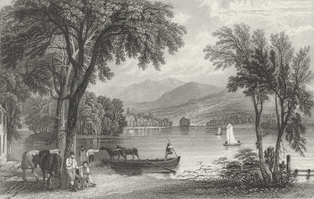 WINDERMERE. lake, Ferry House. Westmorland Allom 1832 old antique print ...