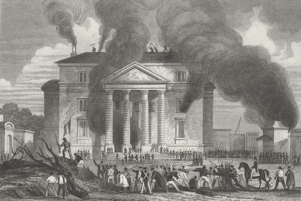 PARIS. Incendie Barriere St Denis, 1830. Fire 1828 old antique print ...