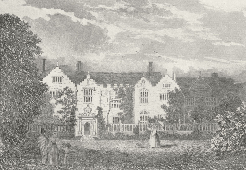 LINCS. Harlaxton Manor House. Saunders Child 1836 old antique print ...