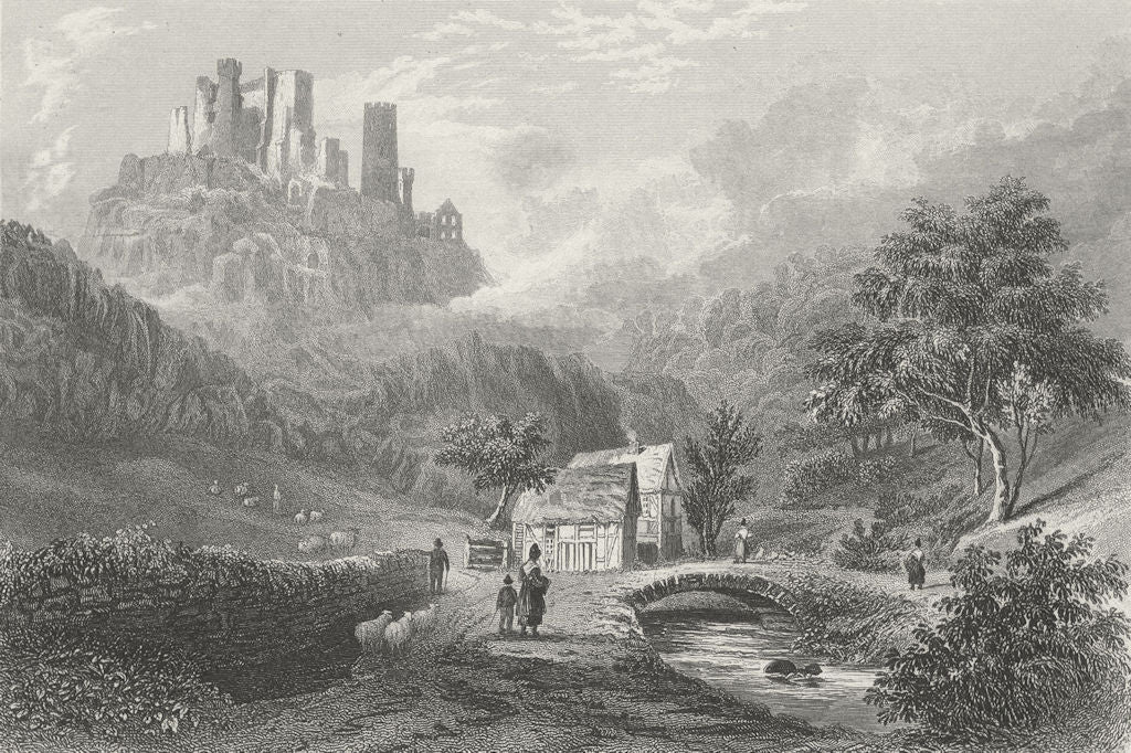 GERMANY. Valley Engeholle ruins, Schonberg. Fussell 1840 old antique ...
