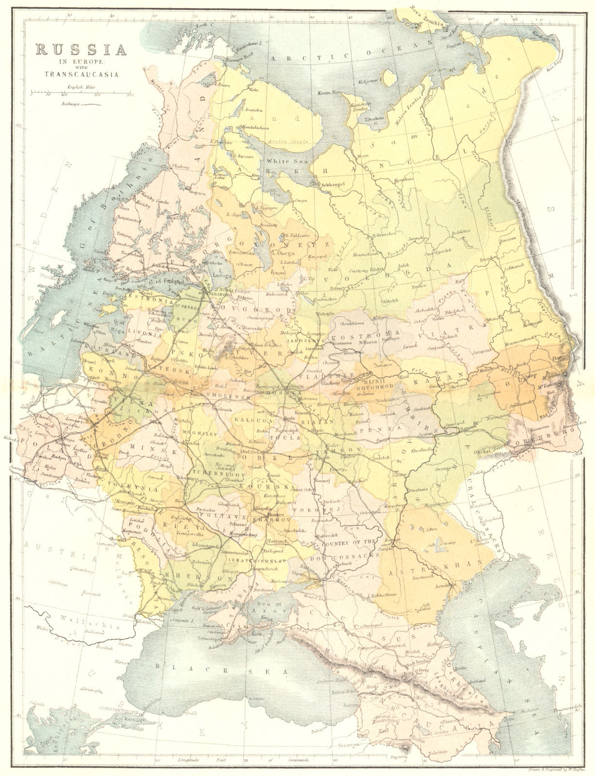 RUSSIA. In Europe Transcaucasia c1885 old antique vintage map plan ...