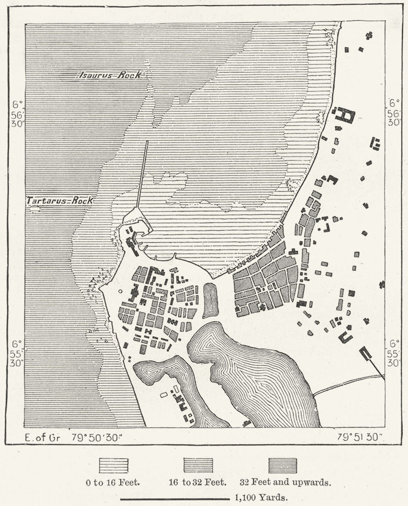 SRI LANKA. Colombo, sketch map c1885 old antique vintage plan chart ...