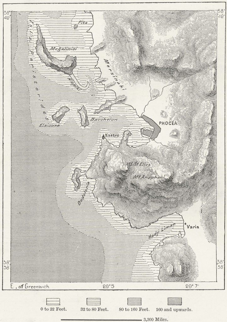 TURKEY. Phocea, sketch map c1885 old antique vintage plan chart ...