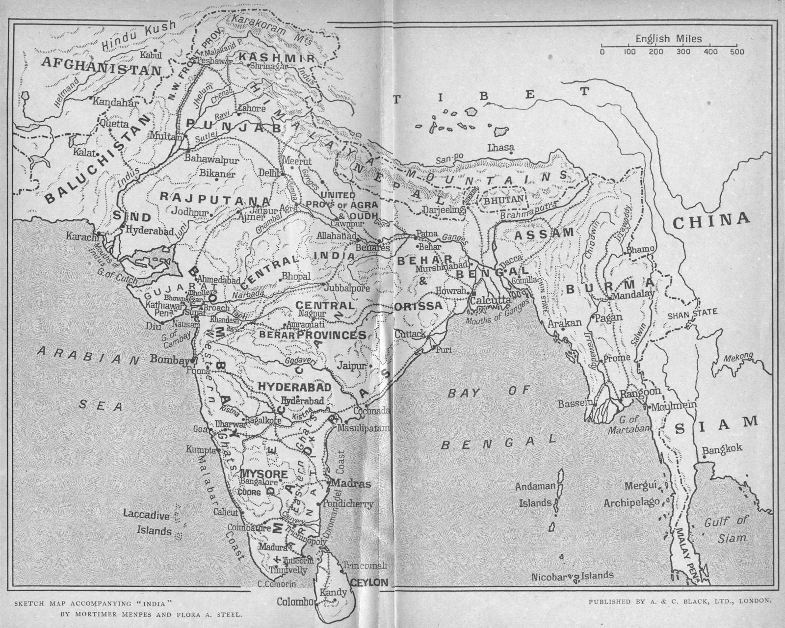 INDIA. Sketch map 1905 old antique vintage plan chart ...