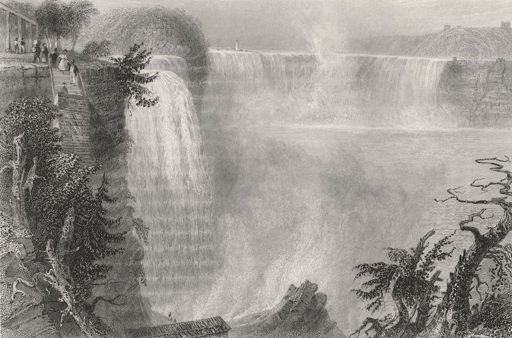 Niagara Falls from top of the Ladder. American side. New York. BARTLETT ...