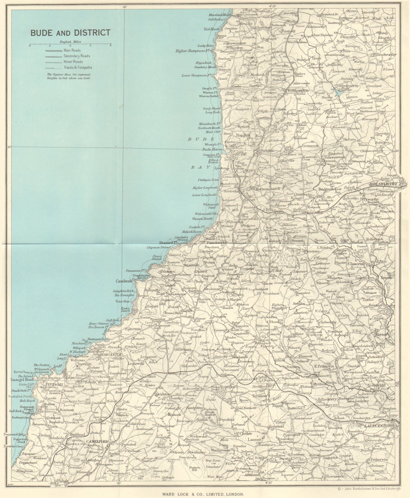 NORTH CORNWALL. Bude Tintagel Boscastle Launceston Holsworthy 1964 old ...