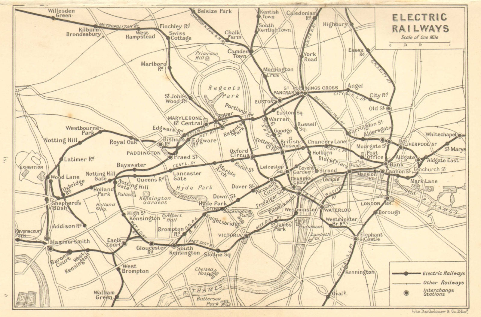 LONDON UNDERGROUND. Electric railways. Tube 1913 old antique map plan ...