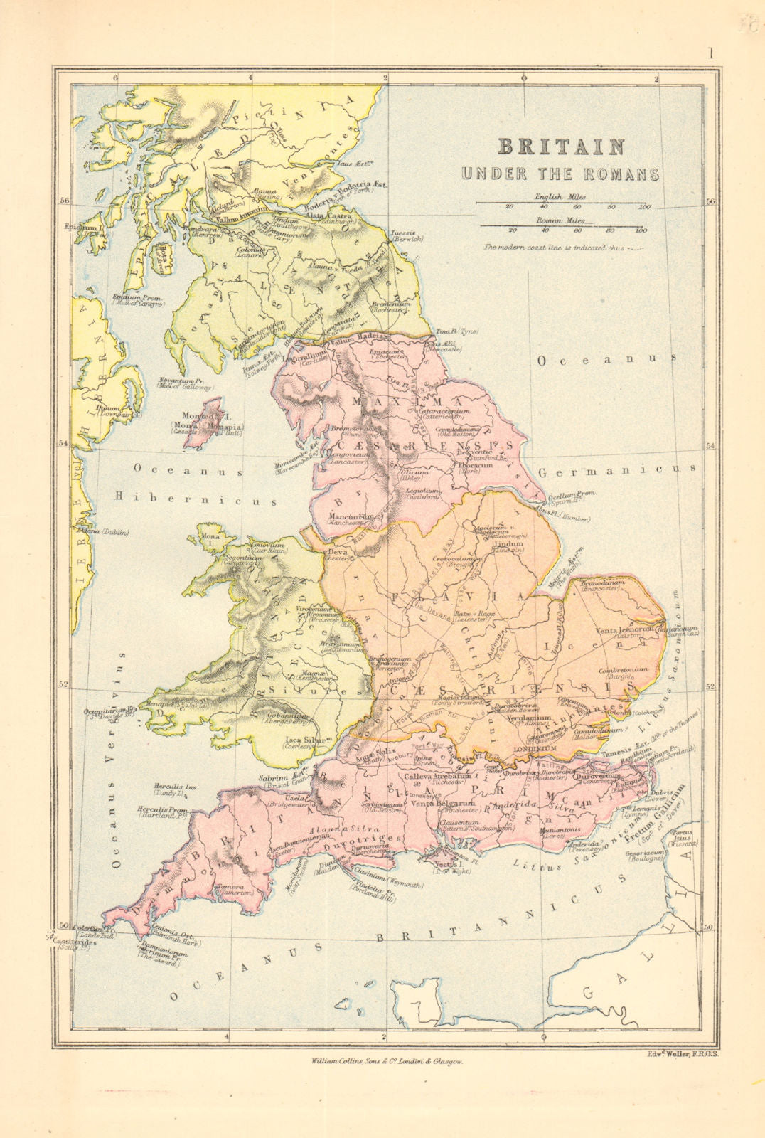 ROMAN BRITAIN Provinces Valentia britannia Prima Secunda Flavia Caesar ...