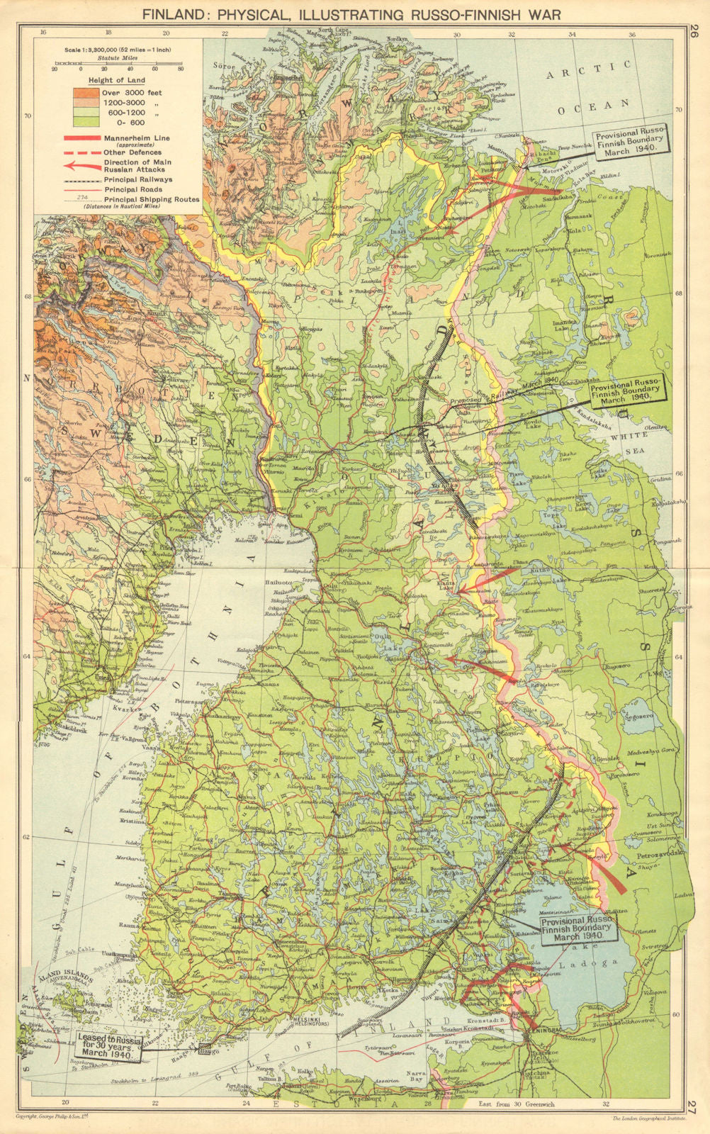RUSSO-FINNISH WINTER WAR. Mannerheim line. March 1940 Borders. WW2 1940 ...