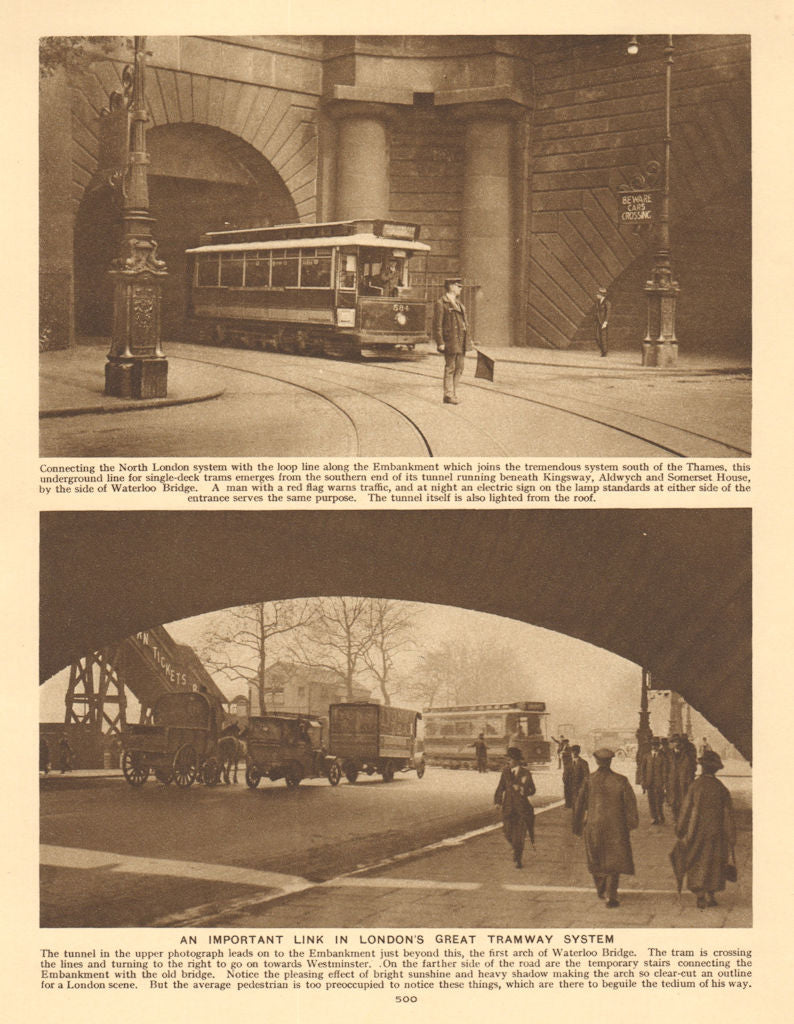 Original Strand underpass tramway exit onto Embankment by Waterloo ...