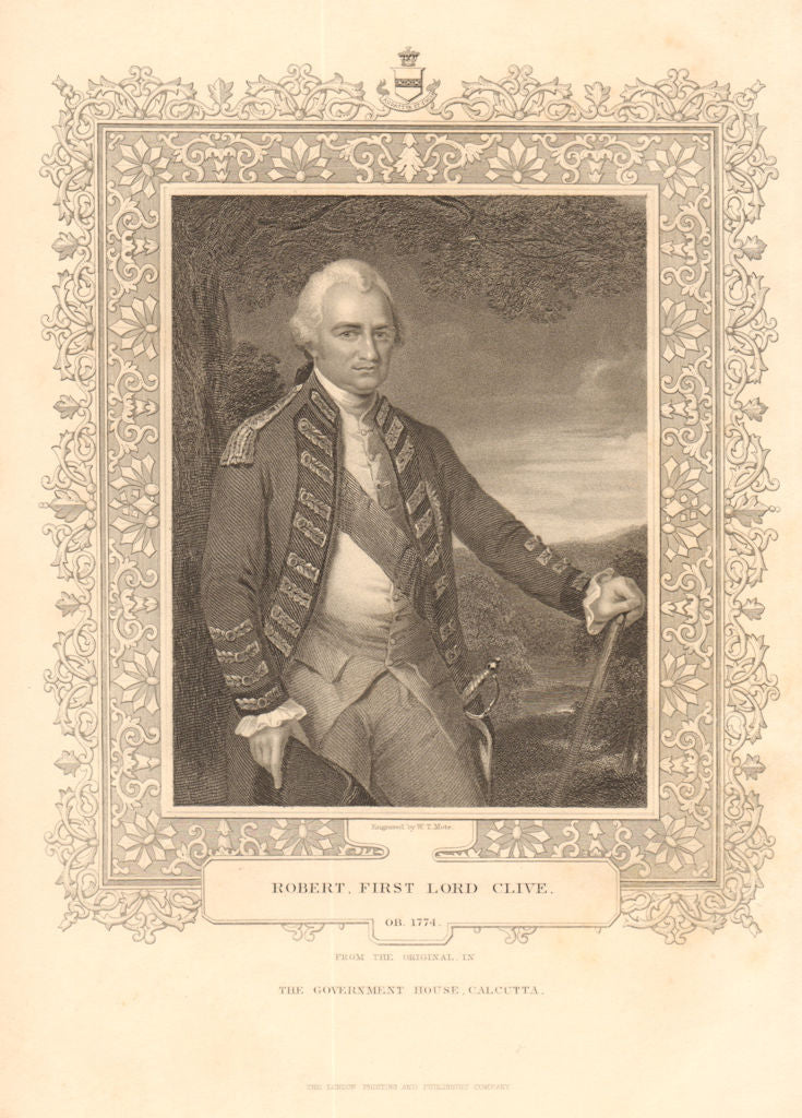 BRITISH HISTORY. Robert, First Lord Clive of India. TALLIS 1849 old ...