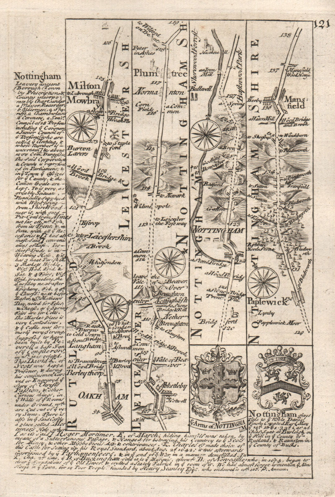 Oakham-Melton Mowbray-Plumtree-Nottingham-Mansfield OWEN/BOWEN road map ...