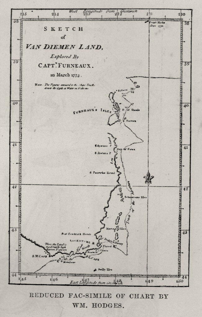 Reduced Fac-simile of a Chart by Wm Hodges. Explorers. Australia 1890 ...