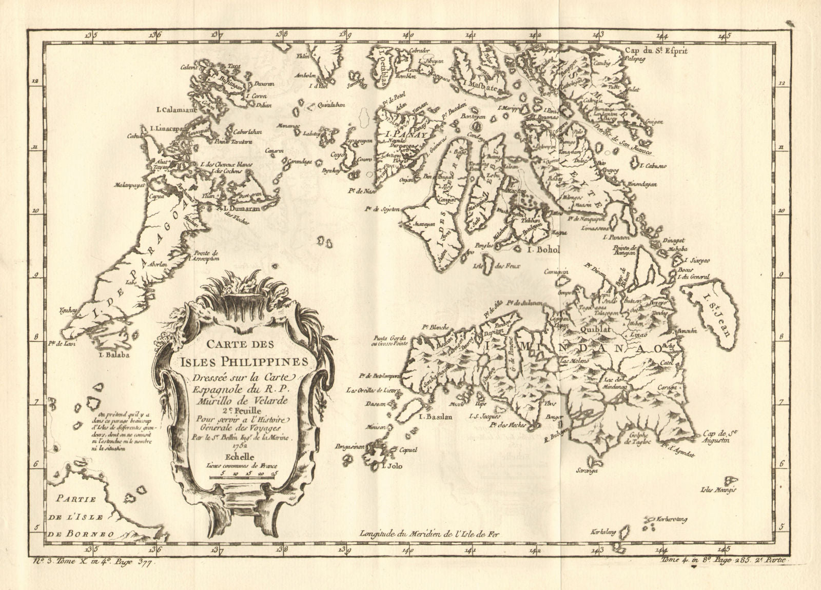 'Isles Philippines 2e feuille'. Visayas Mindanao Palawan. BELLIN 1758 ...