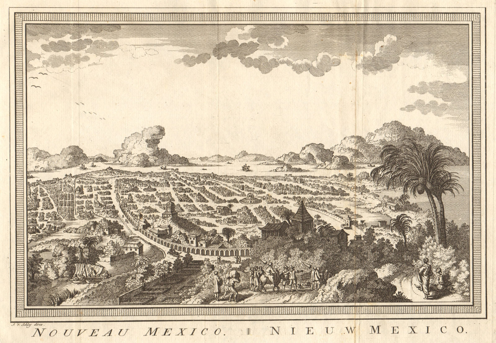'Nouveau Mexico'. Mexico City as it was in the 18th century. SCHLEY ...